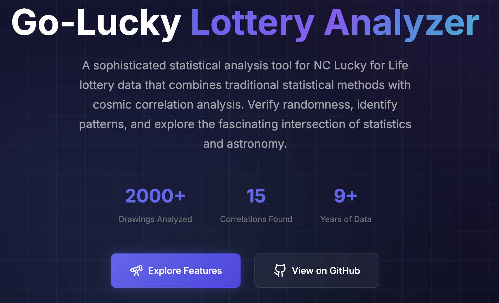 Go-Lucky: NC Lucky for Life Lottery Analyzer 🌌